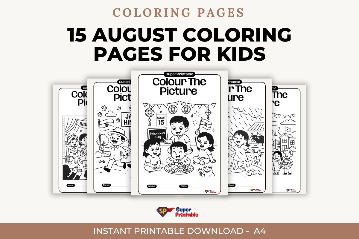 15 August Coloring Pages for Kids – Fun & Easy Independence