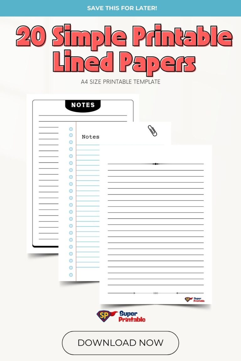 20 Best Printable Lined Paper Print Templates (PDF)