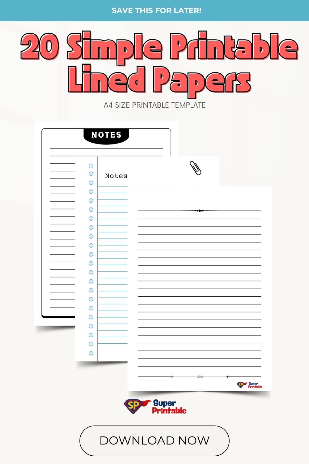 20 Best Printable Lined Paper Print Templates (PDF)