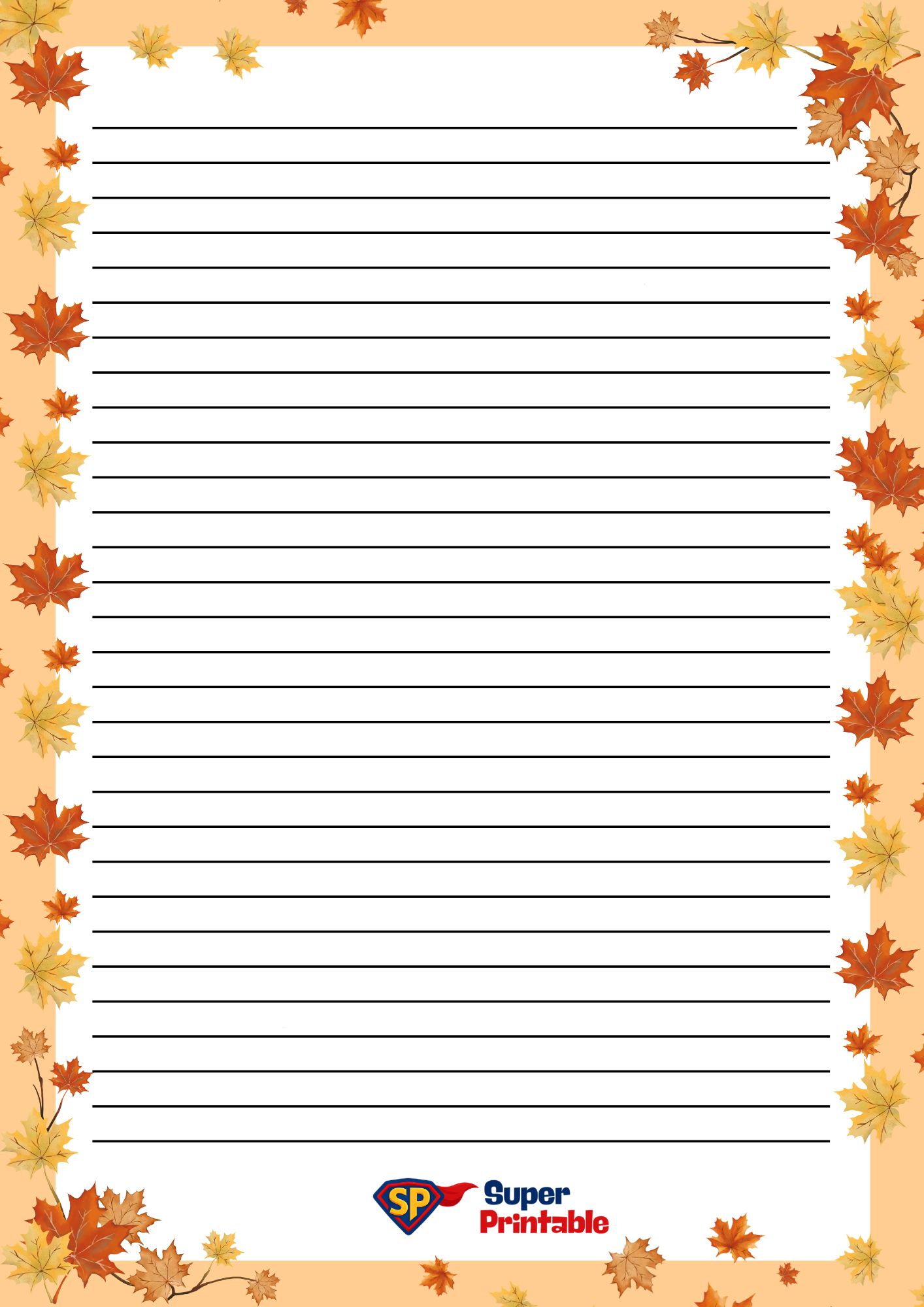 10 Free Lined Paper Printable - SuperPrintable