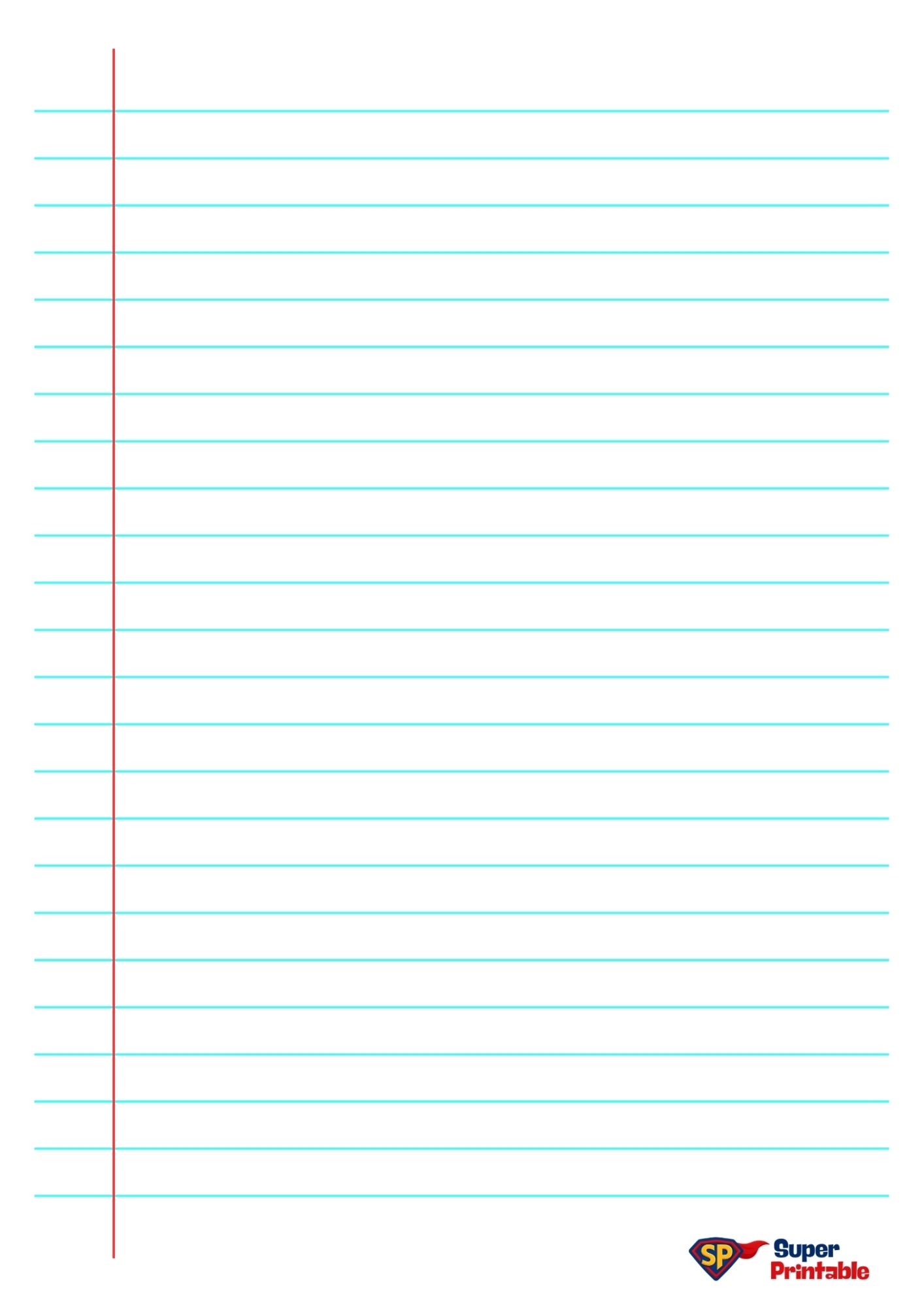 10 Free Lined Paper Printable - SuperPrintable