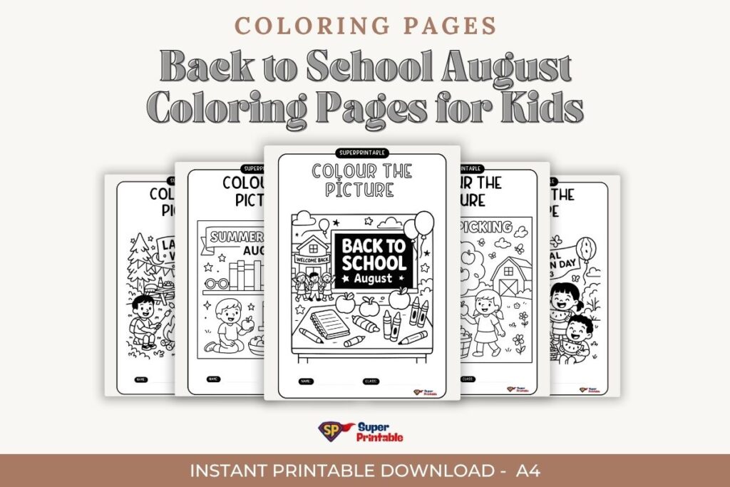Back to School August Coloring Pages for Kids - SuperPrintable
