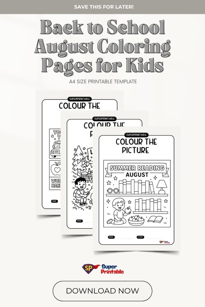Back to School August Coloring Pages for Kids - SuperPrintable