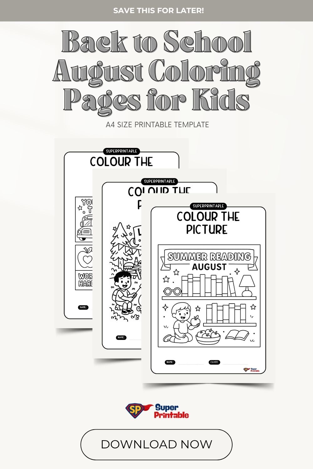 Back to School August Coloring Pages for Kids - SuperPrintable
