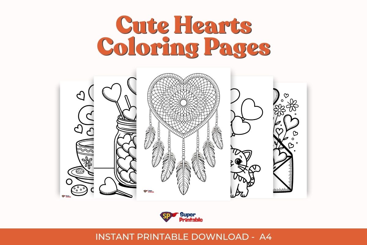 13 Cute Hearts Coloring Pages | Free PDF Printables