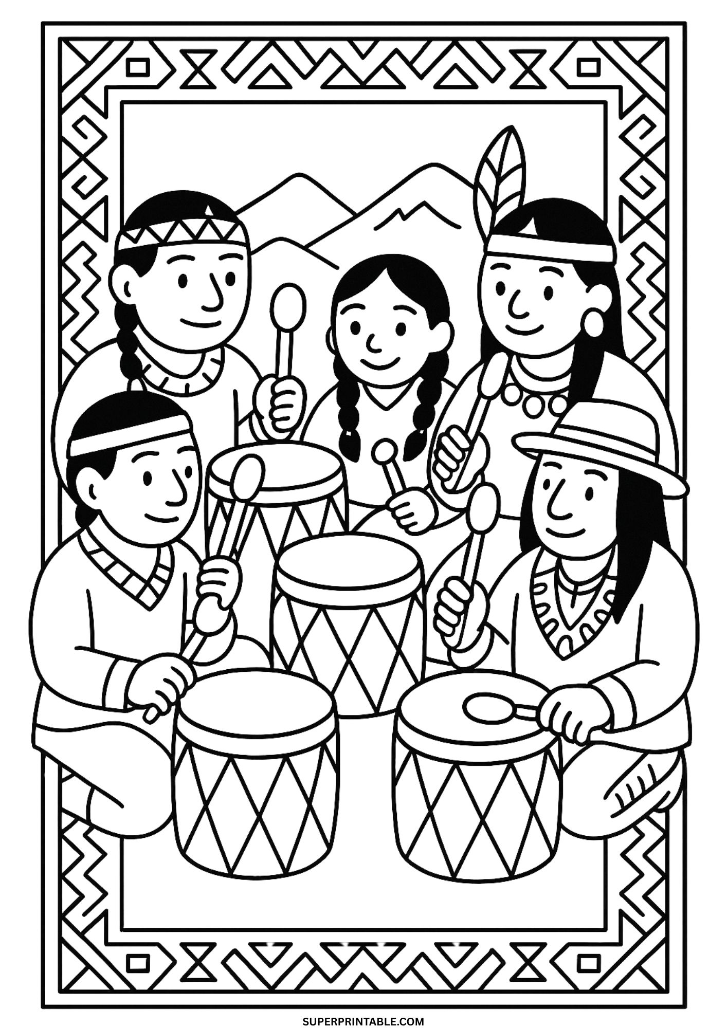 Indigenous Day Coloring Pages - Free PDF Printables - SuperPrintable