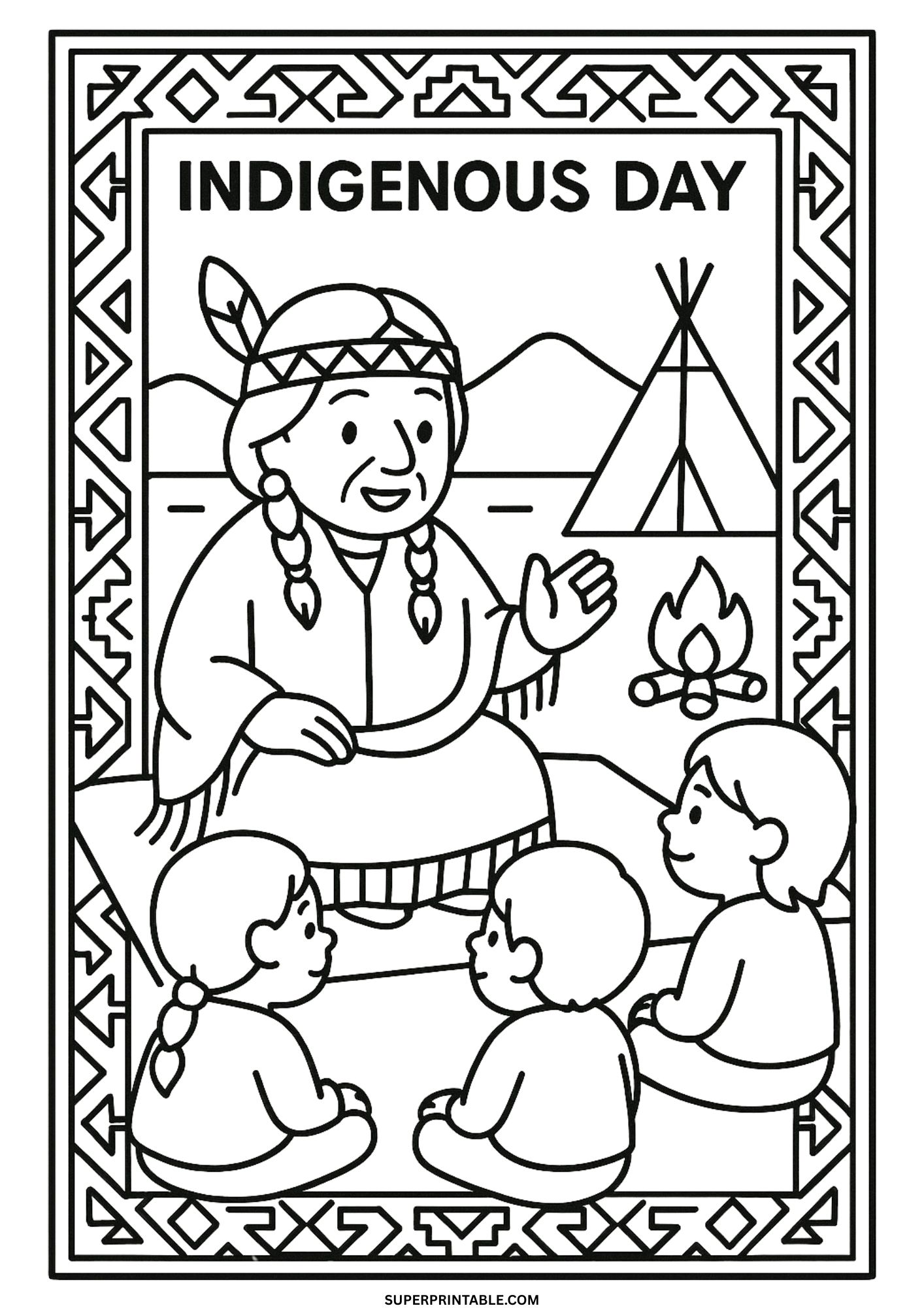 Indigenous Day Coloring Pages - Free PDF Printables - SuperPrintable