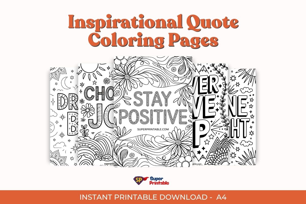 10 Inspirational Quote Coloring Pages