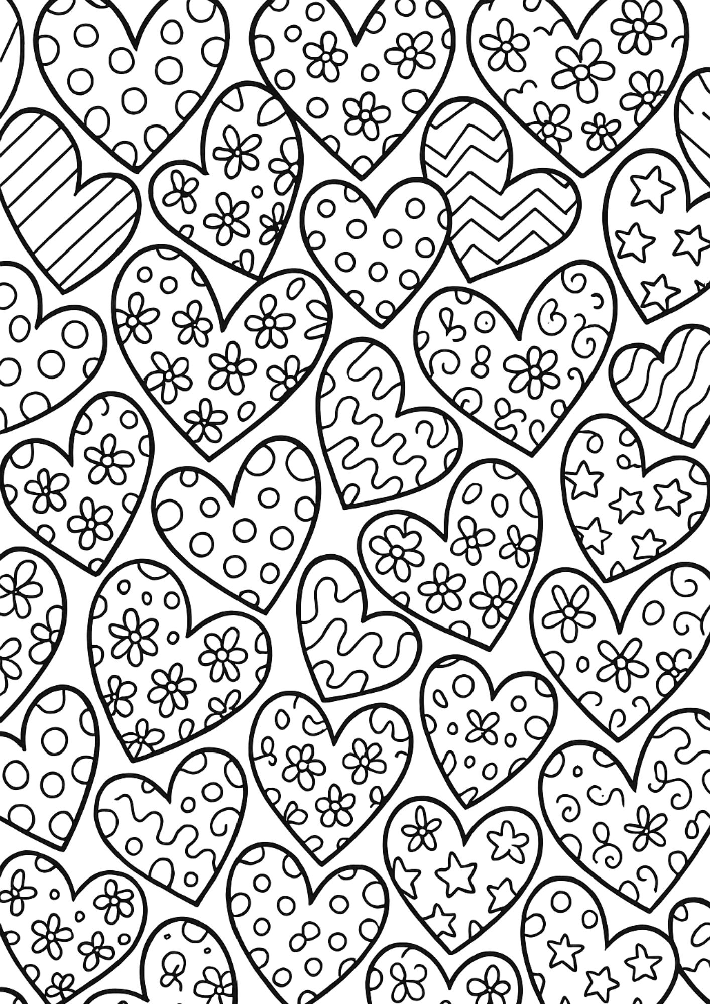13 Cute Hearts Coloring Pages | Free PDF Printables