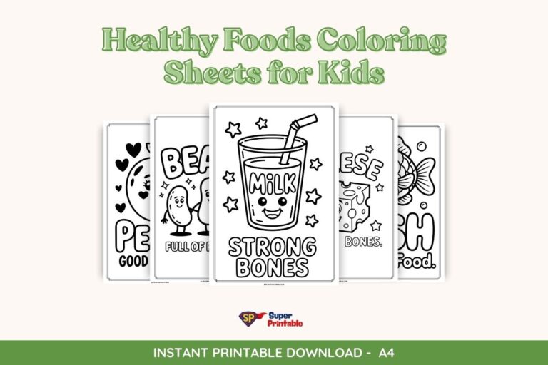 20+ Healthy Foods Coloring Sheets for Kids