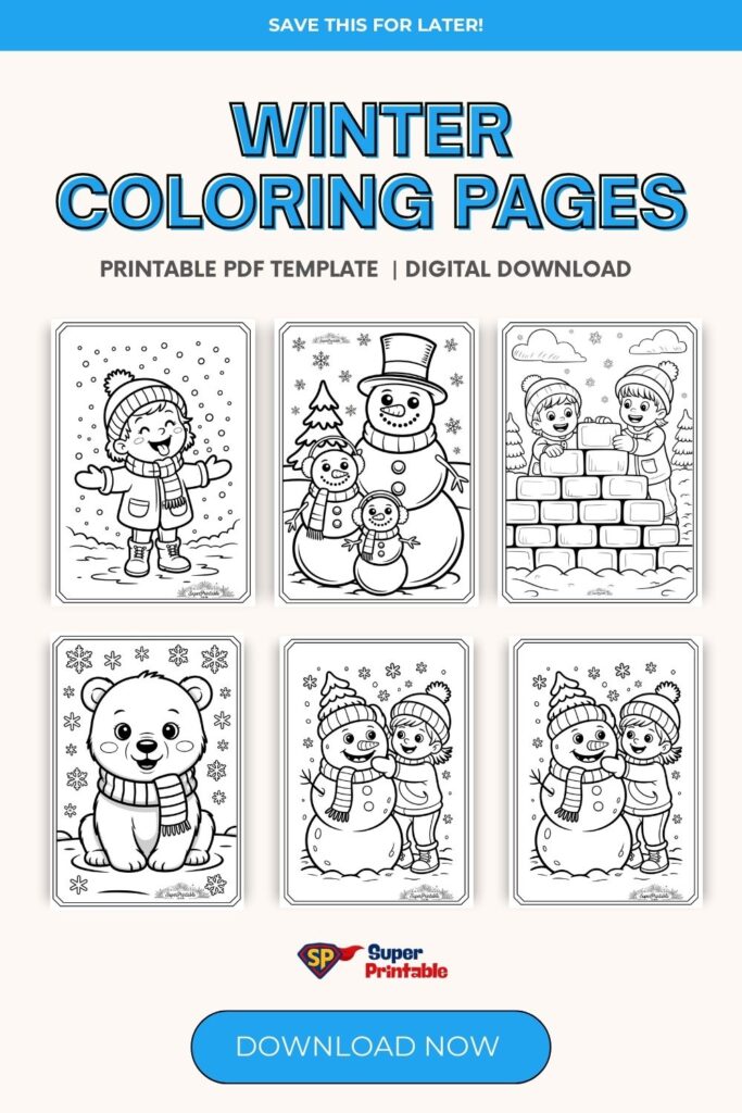 50 Winter Coloring Pages for Kids | Free PDF Printables