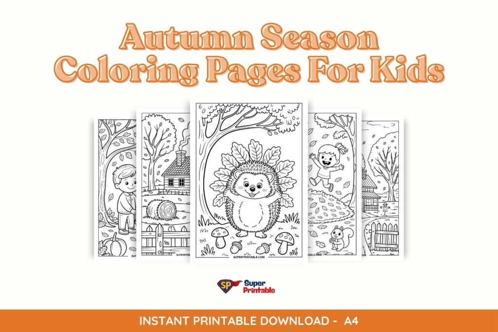15 Autumn Season Coloring Pages For Kids | Free PDF Printables