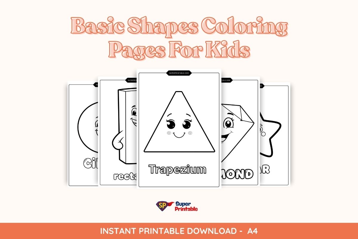 Basic Shapes Coloring Pages For Kids | Free PDF Printables