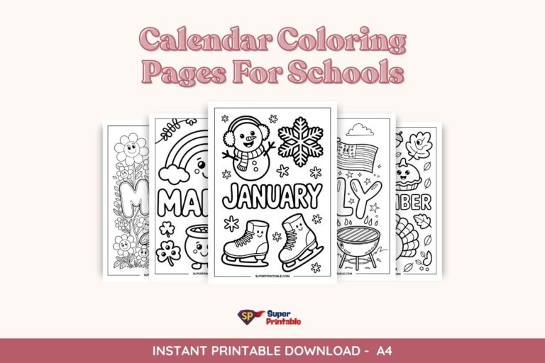 Calendar Coloring Pages For Schools | Free PDF Printables