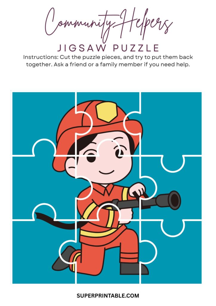 10+ Community Helpers Jigsaw Puzzle Activity | Free PDF