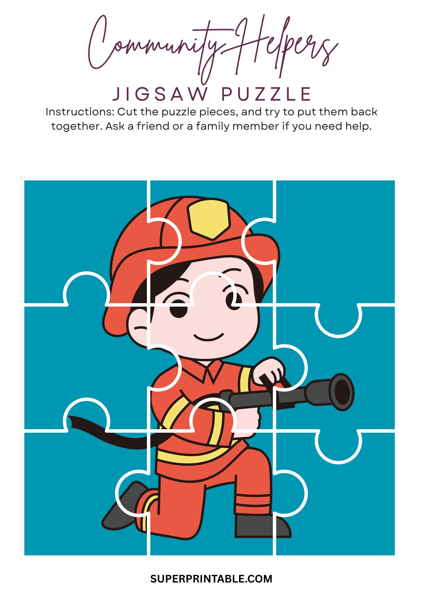 10+ Community Helpers Jigsaw Puzzle Activity | Free PDF