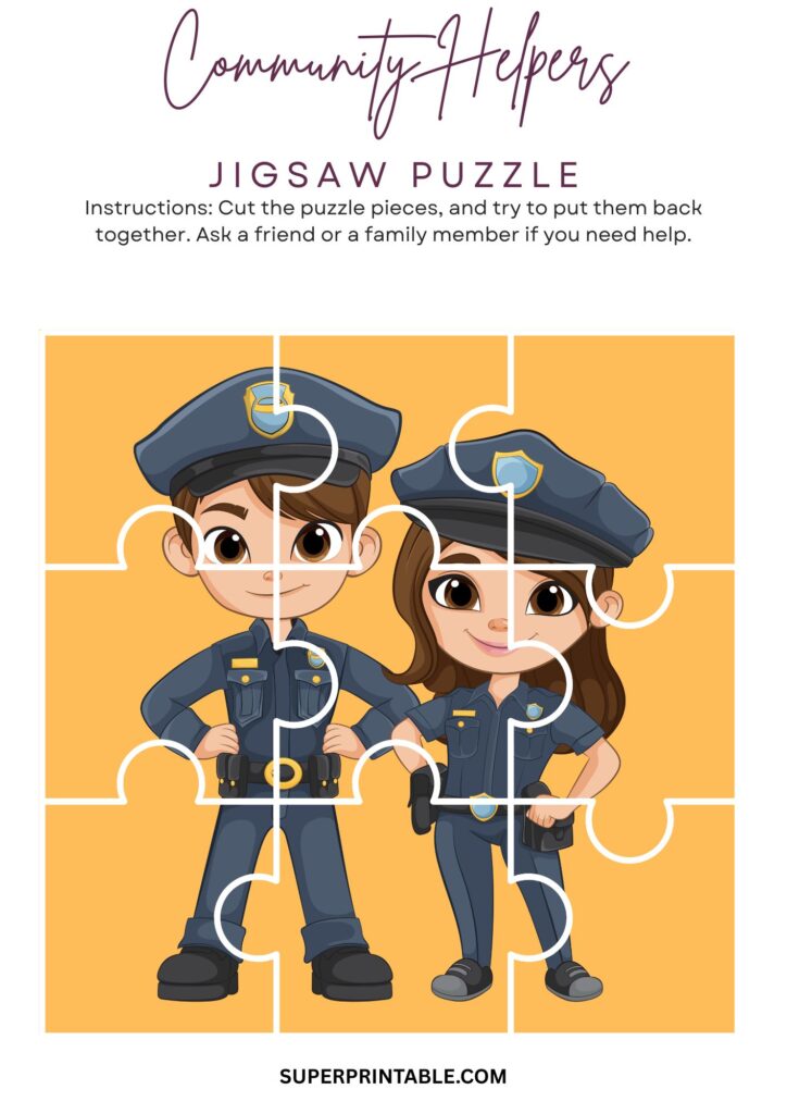 10+ Community Helpers Jigsaw Puzzle Activity | Free PDF