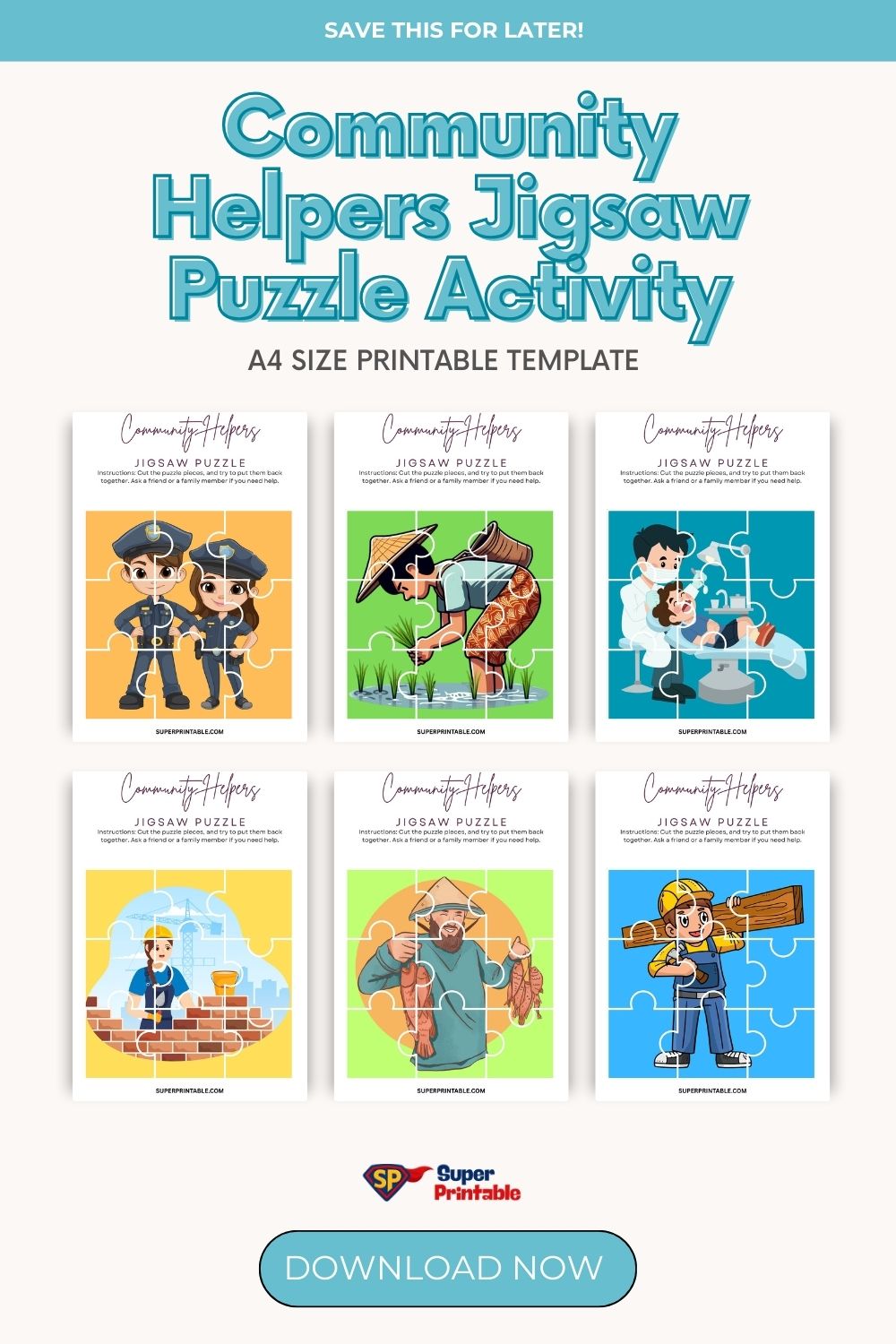 10+ Community Helpers Jigsaw Puzzle Activity | Free PDF