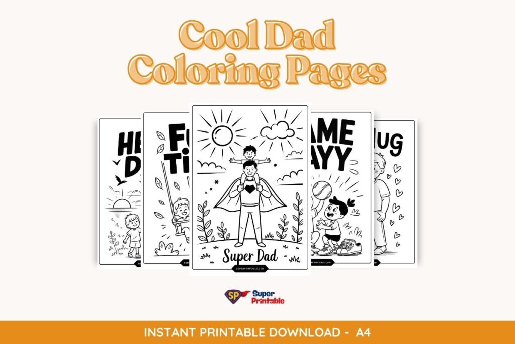 15+ Cool Dad Coloring Pages | Free PDF Printables