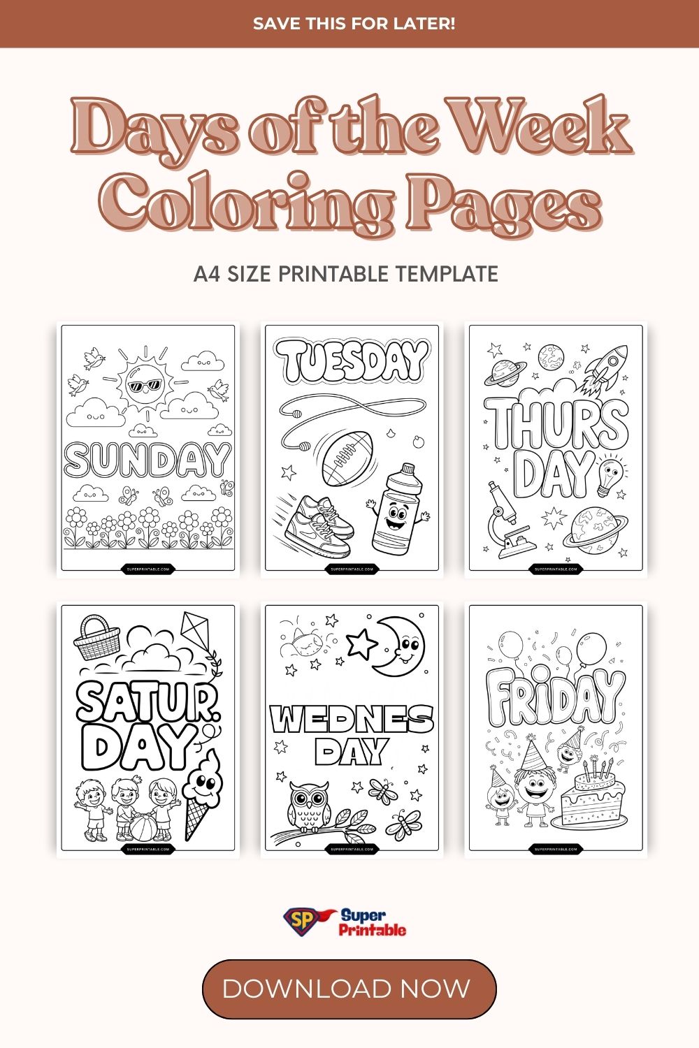 7 Days of the Week Coloring Pages | Free PDF Printables