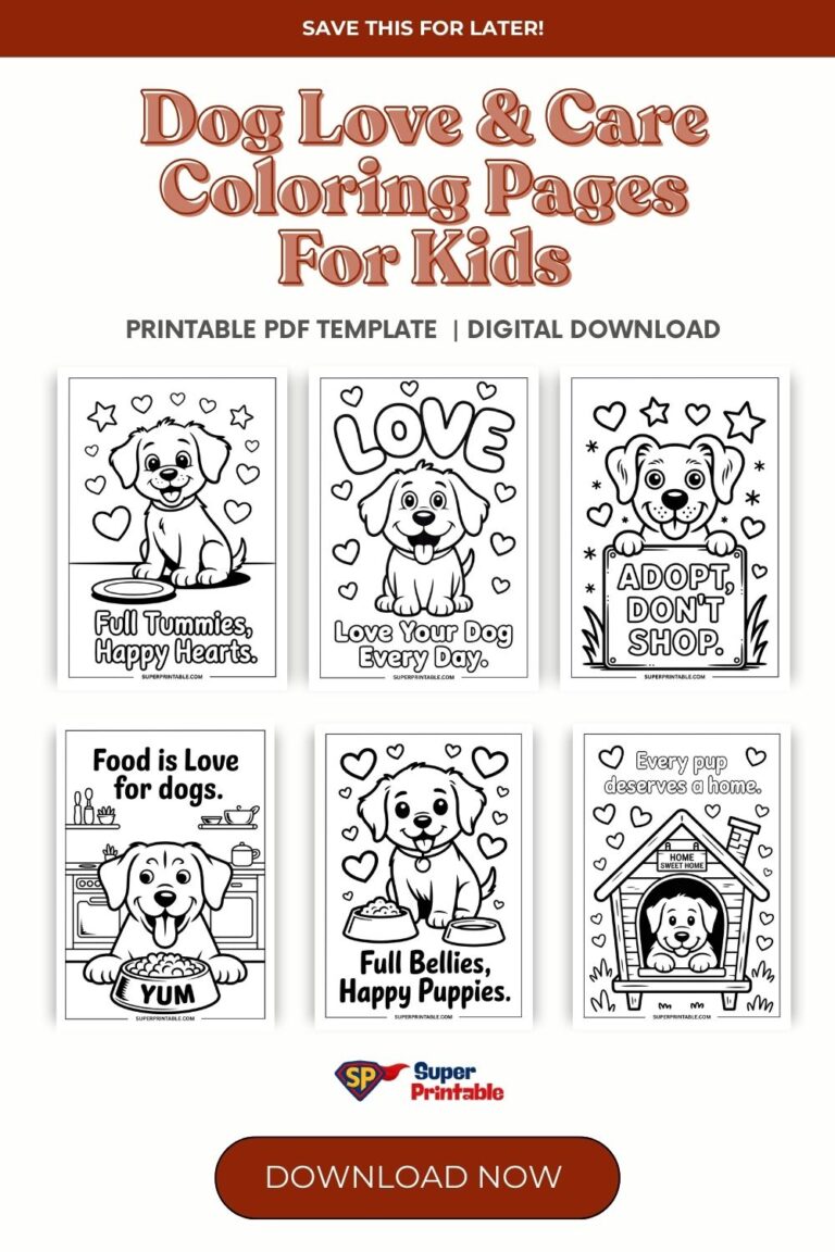 20 Dog Love & Care Coloring Pages For Kids