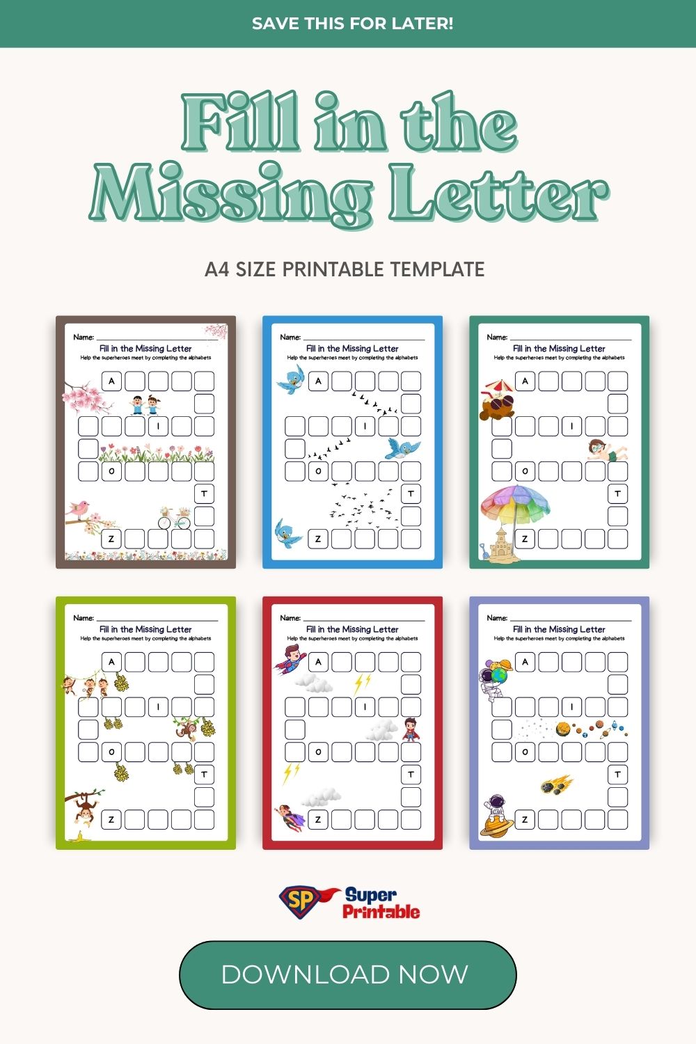 8 Fill in the Missing Letter | Free PDF Printables