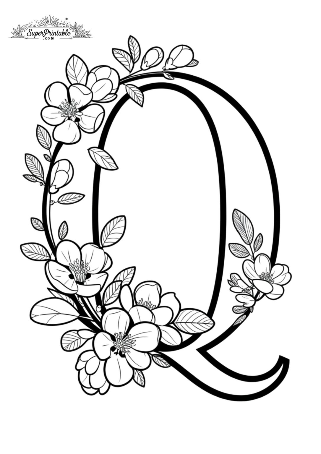 Floral Alphabet Coloring Pages | Free PDF Printables