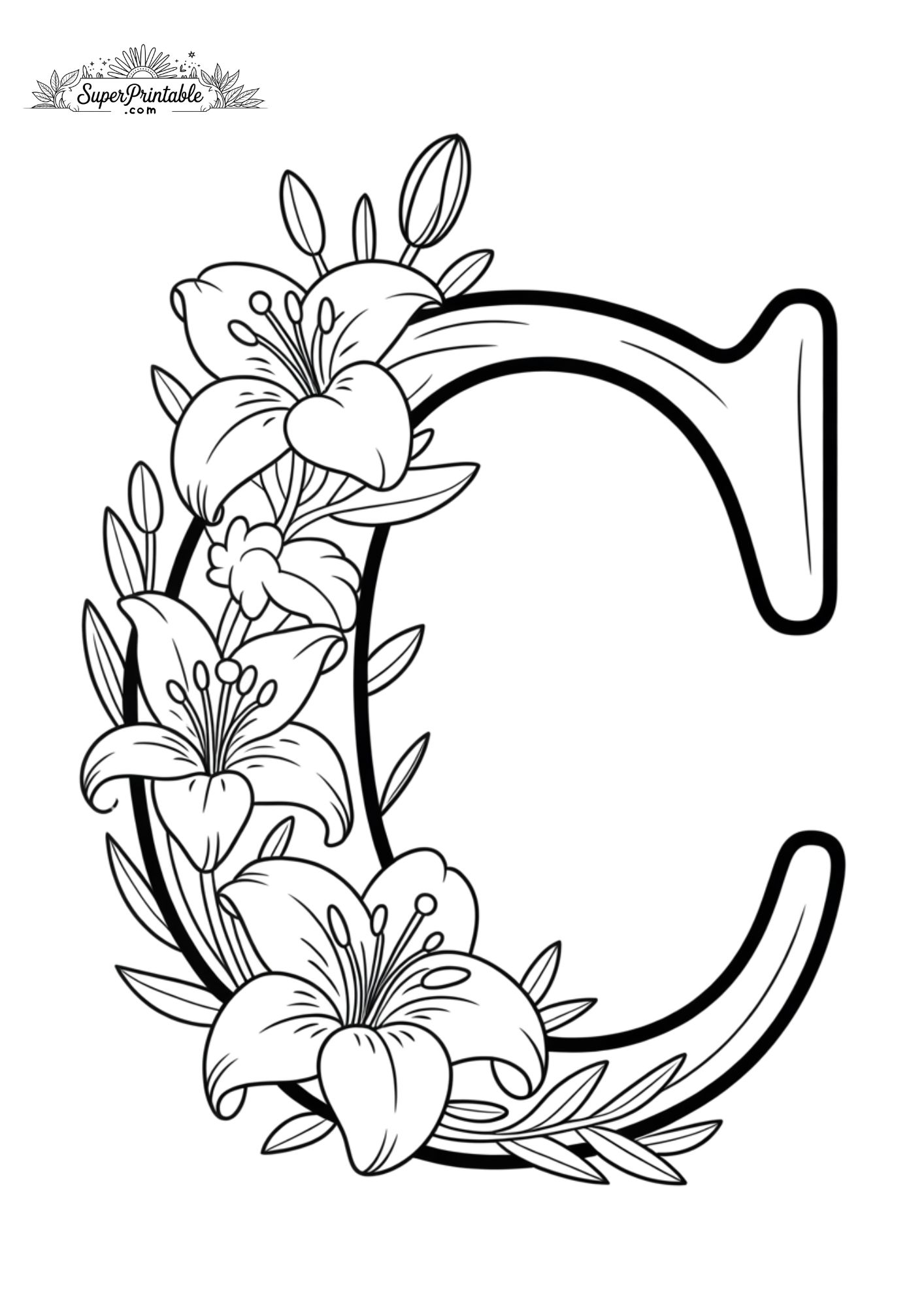 Floral Alphabet Coloring Pages | Free PDF Printables