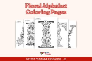 Floral Alphabet Coloring Pages | Free PDF Printables