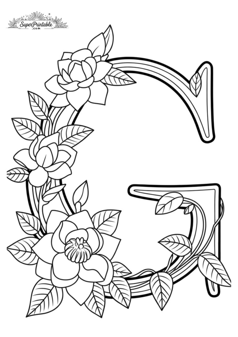 Floral Alphabet Coloring Pages | Free PDF Printables