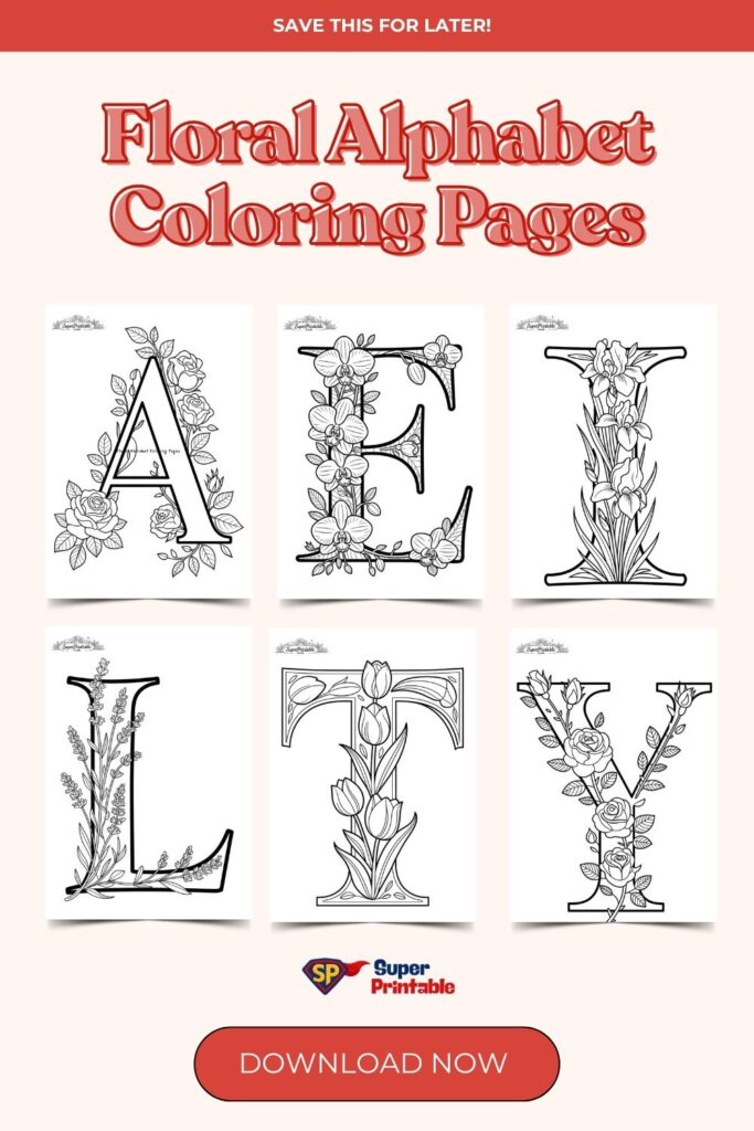Floral Alphabet Coloring Pages | Free PDF Printables