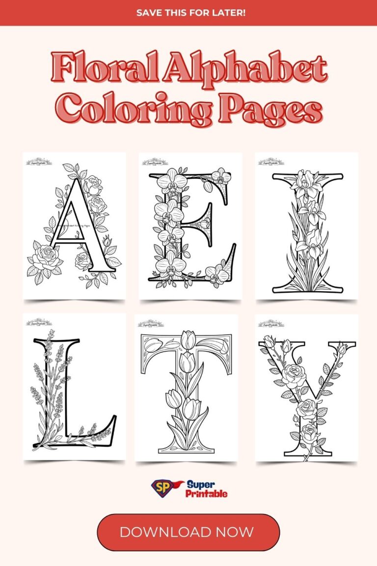 Floral Alphabet Coloring Pages | Free PDF Printables