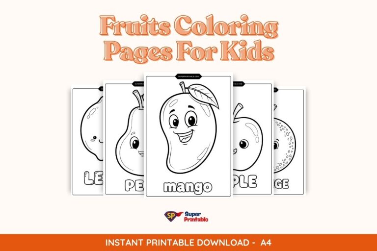 12 Fruits Coloring Pages | Free PDF Printables - SuperPrintable