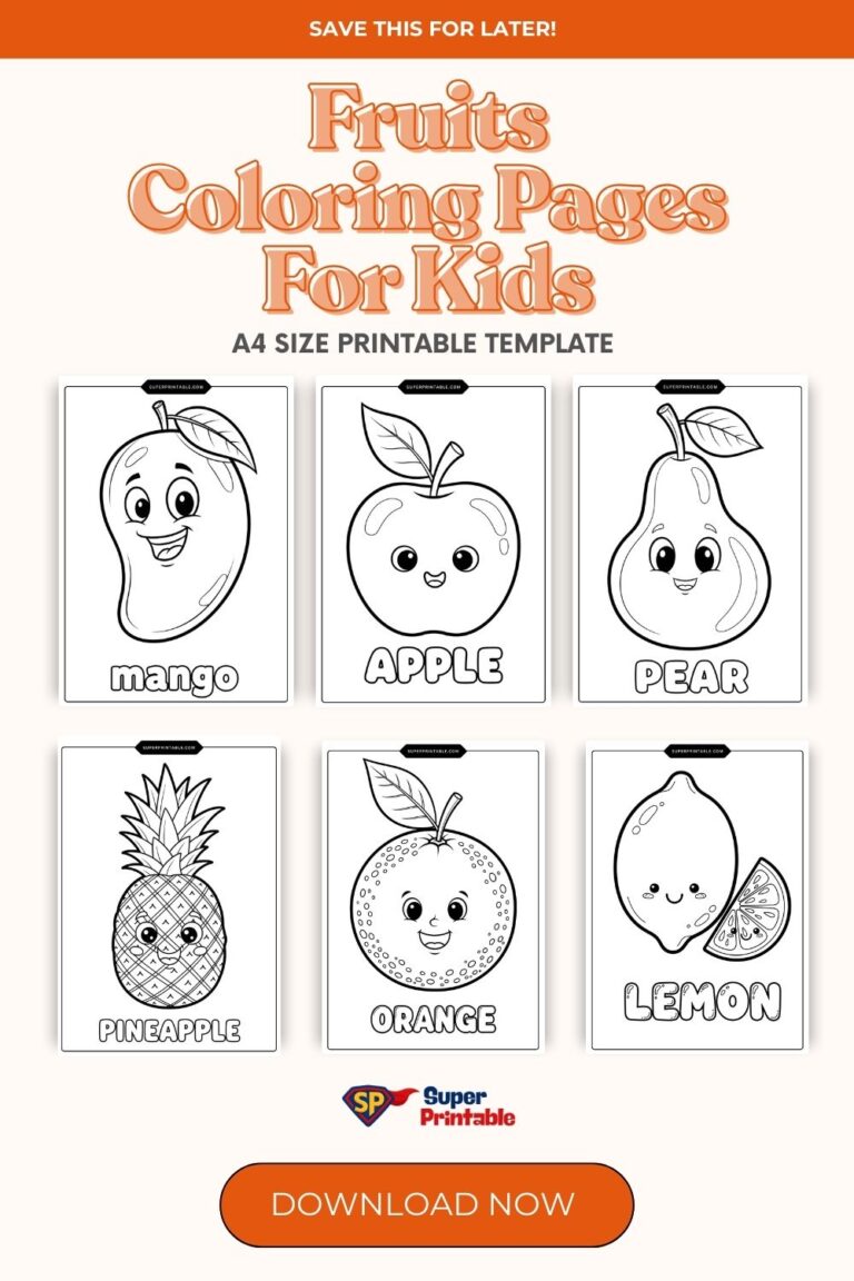 12 Fruits Coloring Pages | Free PDF Printables - SuperPrintable