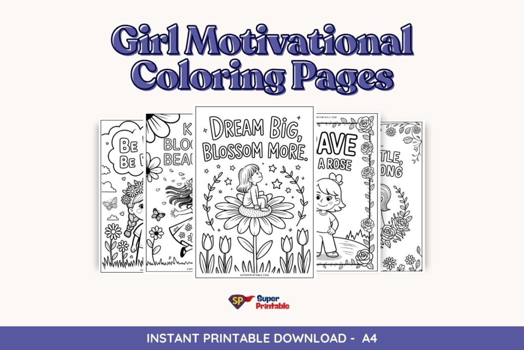 20+ Girl Motivational Coloring Pages | Free PDF Printables