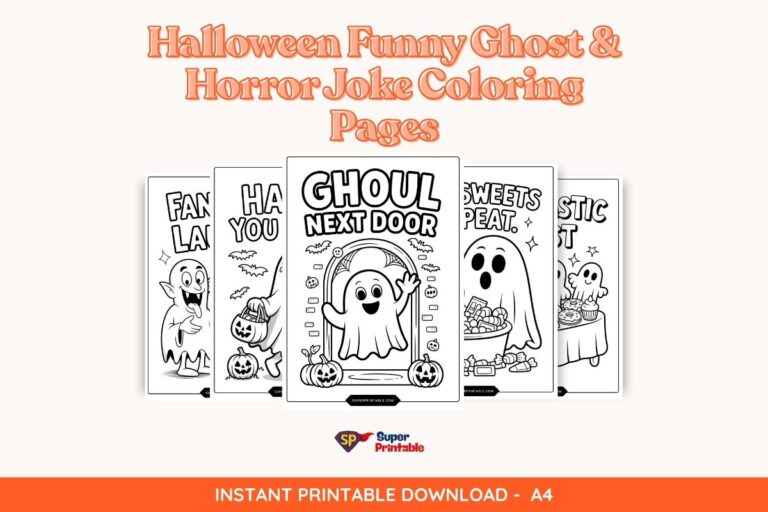 20+ Halloween Funny Ghost & Horror Joke Coloring Pages