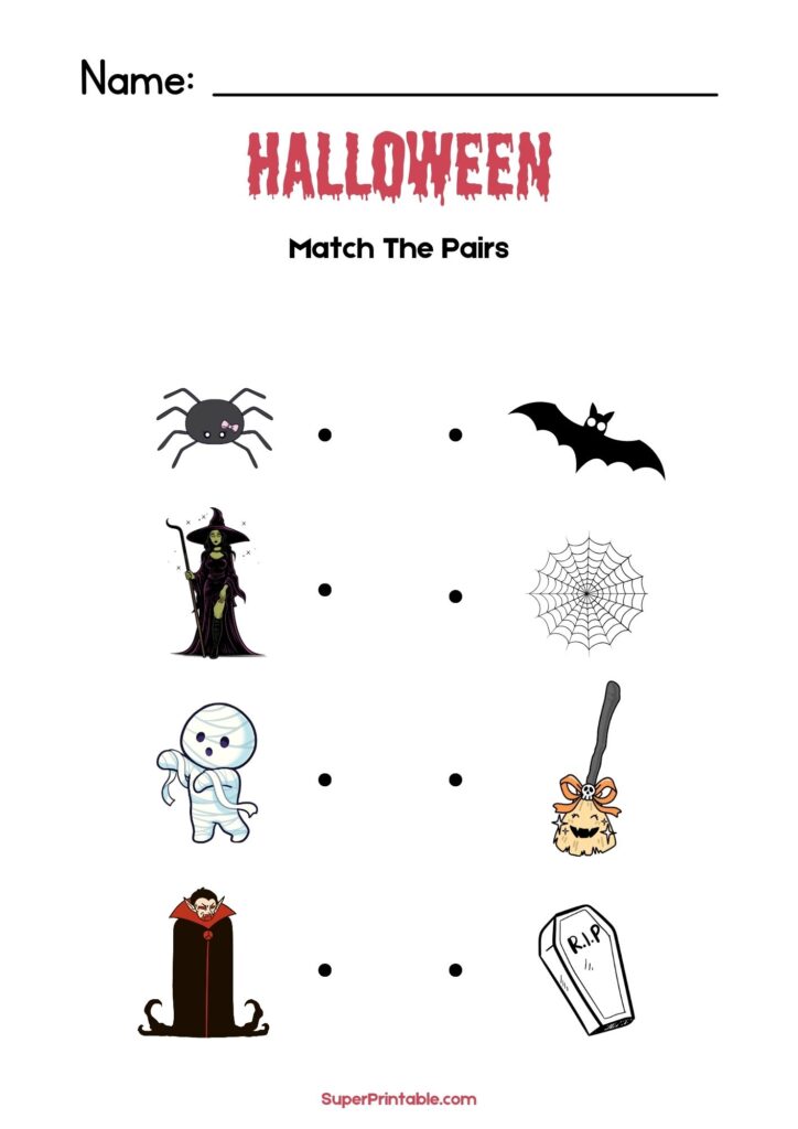 Halloween Matching Worksheet | Free PDF Printables - SuperPrintable