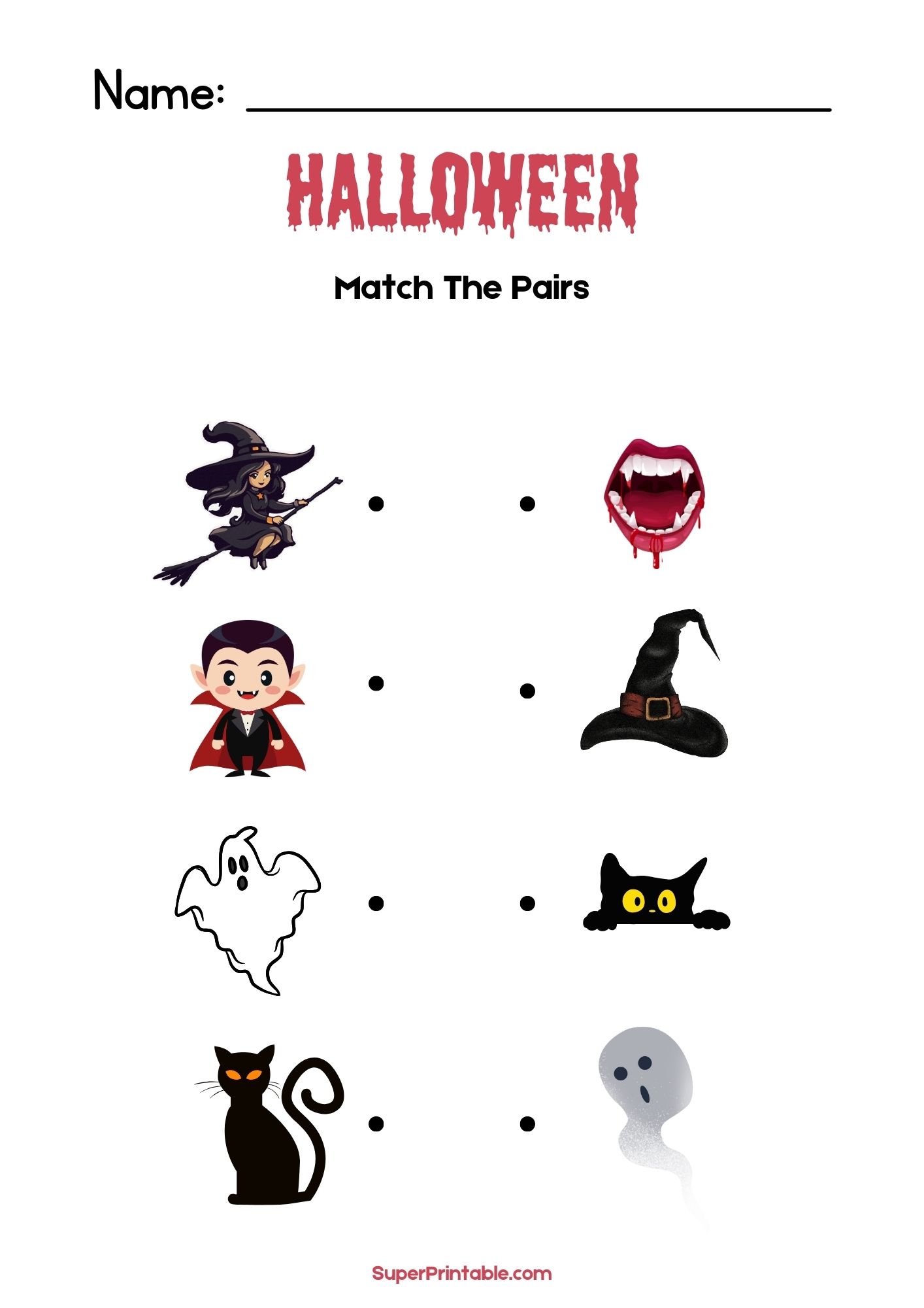 Halloween Matching Worksheet | Free PDF Printables - SuperPrintable