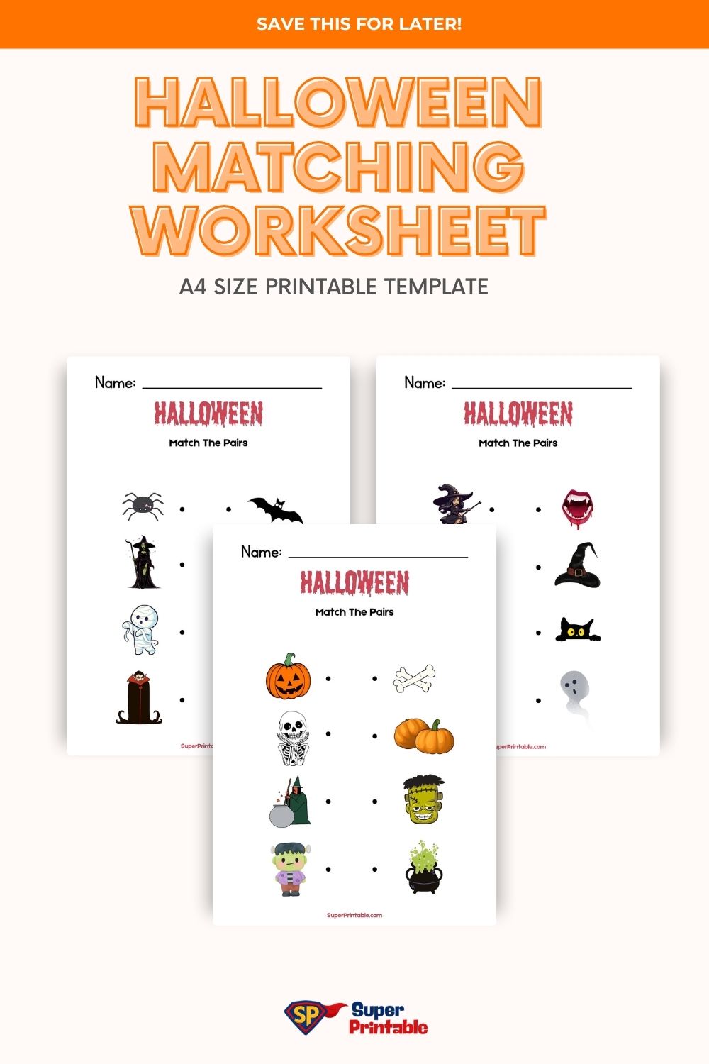 Halloween Matching Worksheet | Free PDF Printables - SuperPrintable