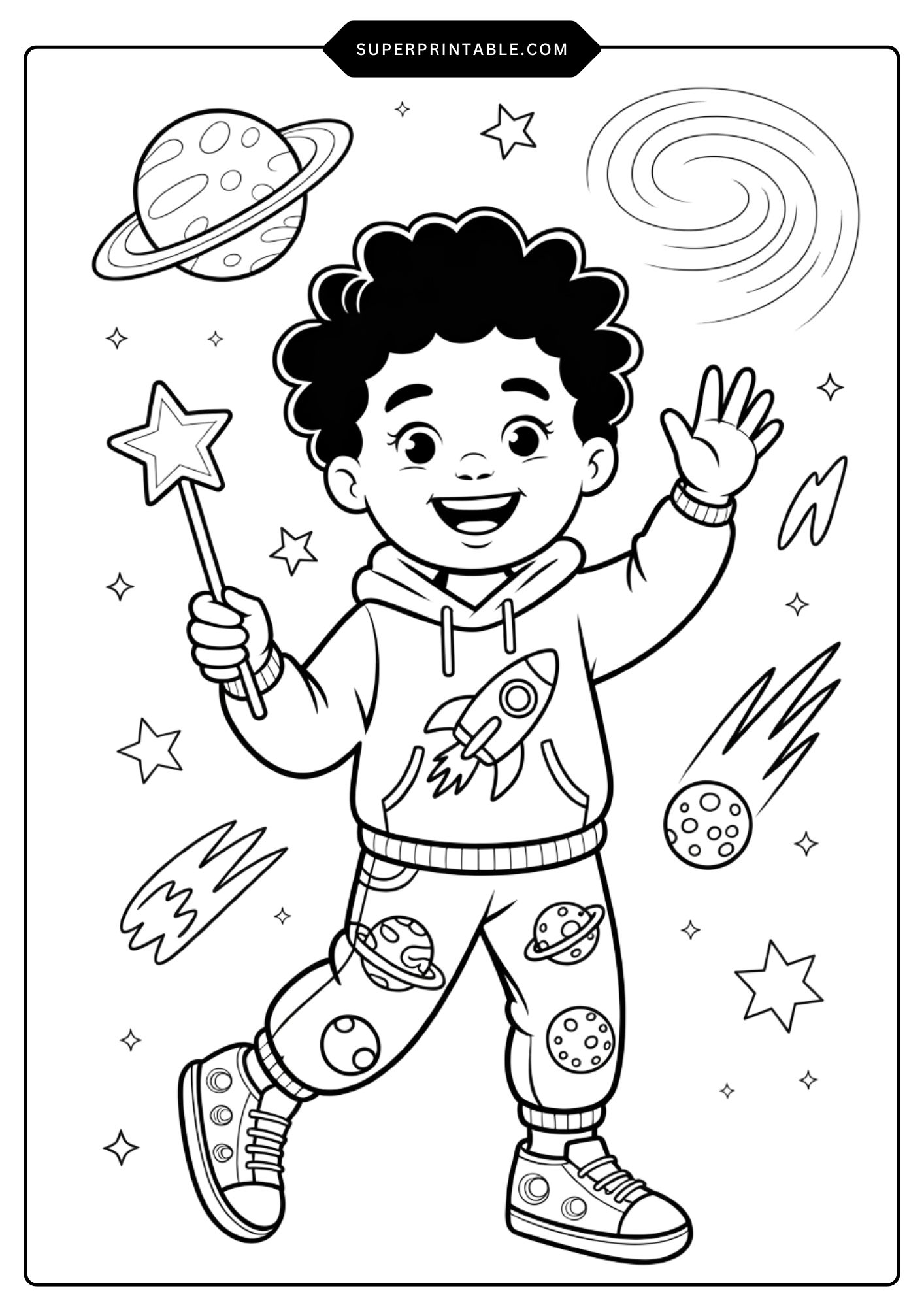 5 Kids of the Galaxy Coloring Pages | Free PDF Printables
