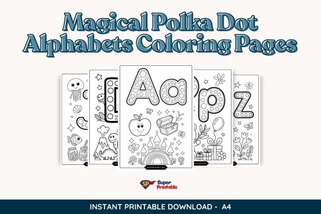 25+ Magical Polka Dot Alphabets Coloring Pages | Free PDF