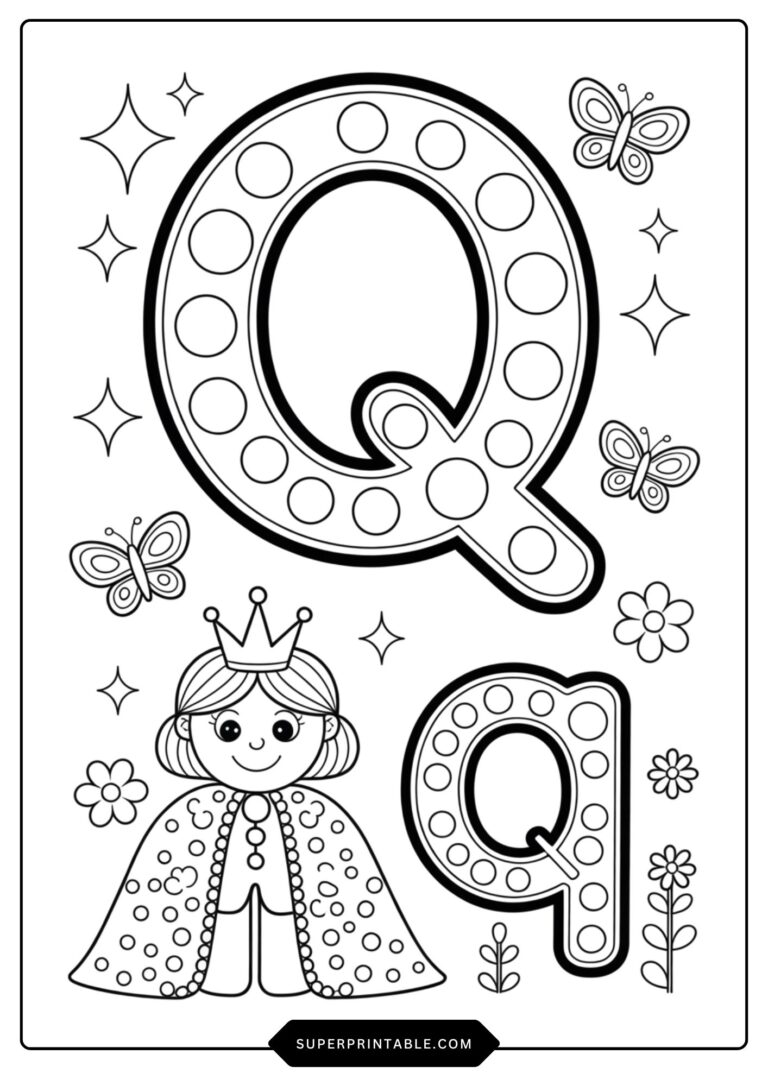 25+ Magical Polka Dot Alphabets Coloring Pages | Free PDF