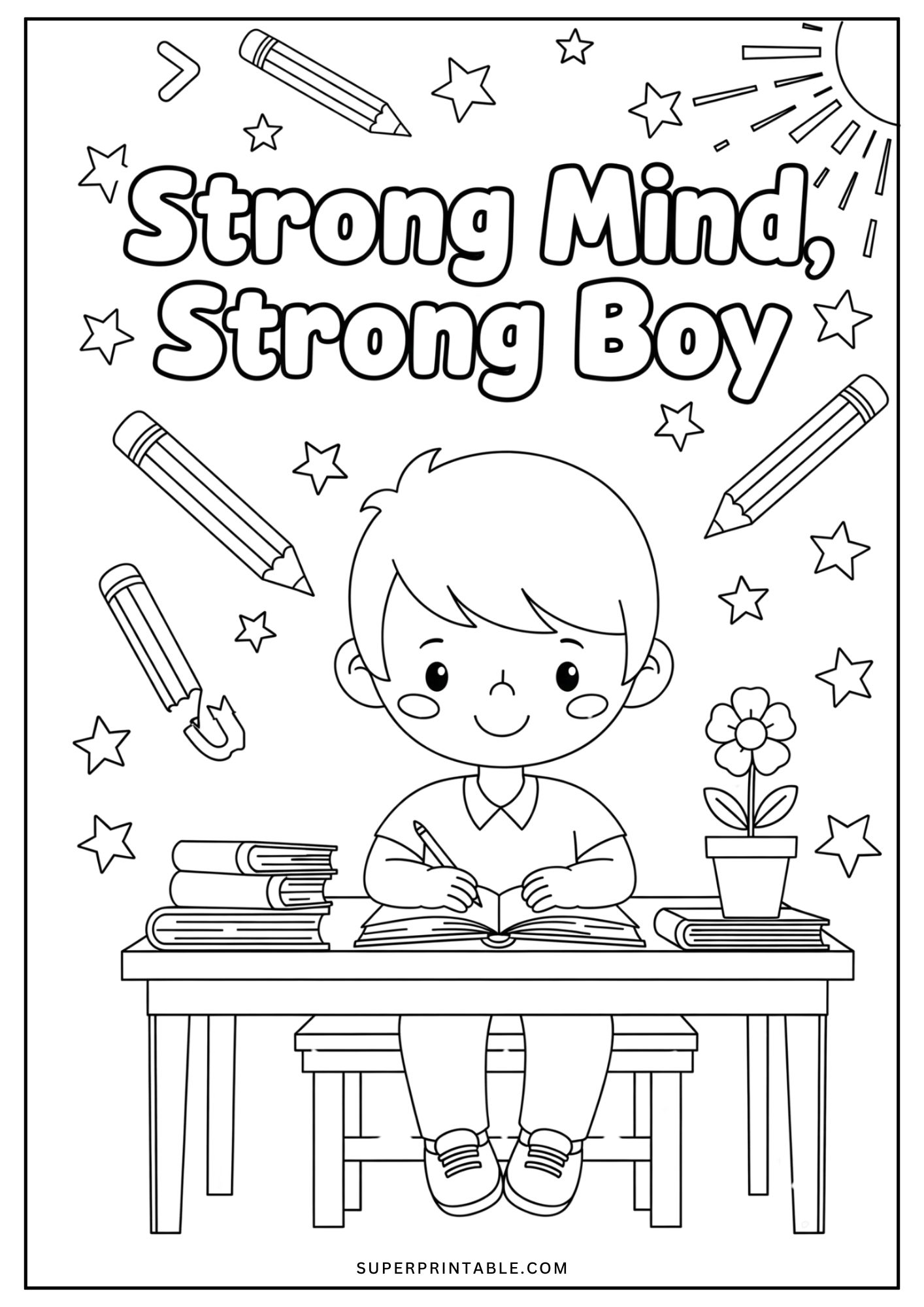 20+ Motivational Boy Coloring Pages | Free PDF Printables