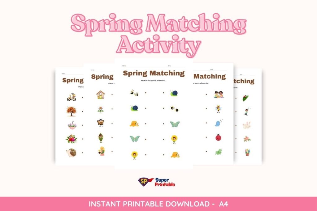 5 Spring Matching Activity | Free PDF Printables