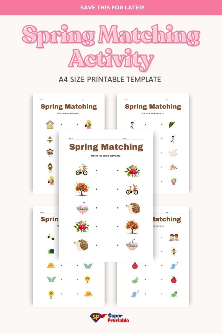 5 Spring Matching Activity | Free PDF Printables