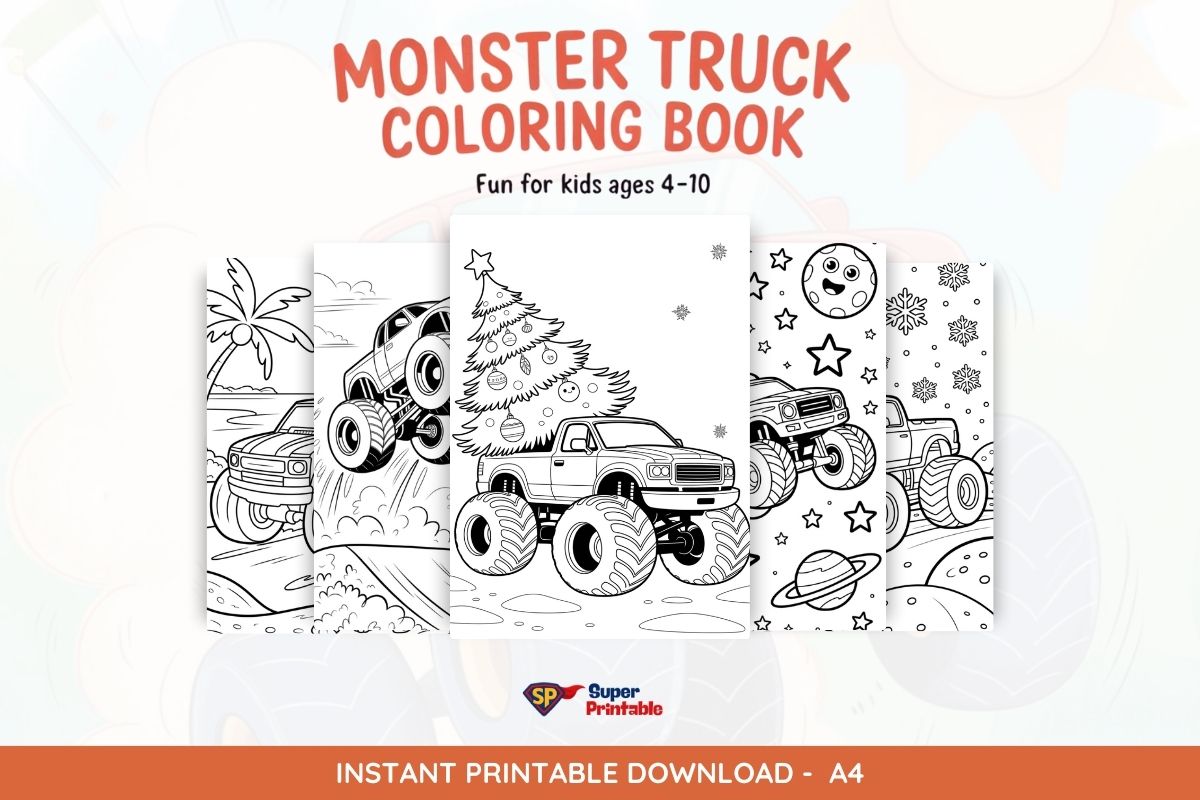 The Mega Monster Truck Coloring Book – Free Printables for Kids
