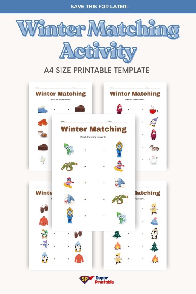 5 Winter Matching Activity | Free PDF Printables