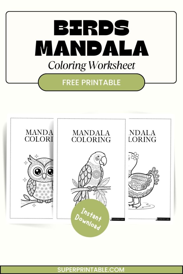 10+ Birds Mandala Coloring Worksheet | Free PDF Printables