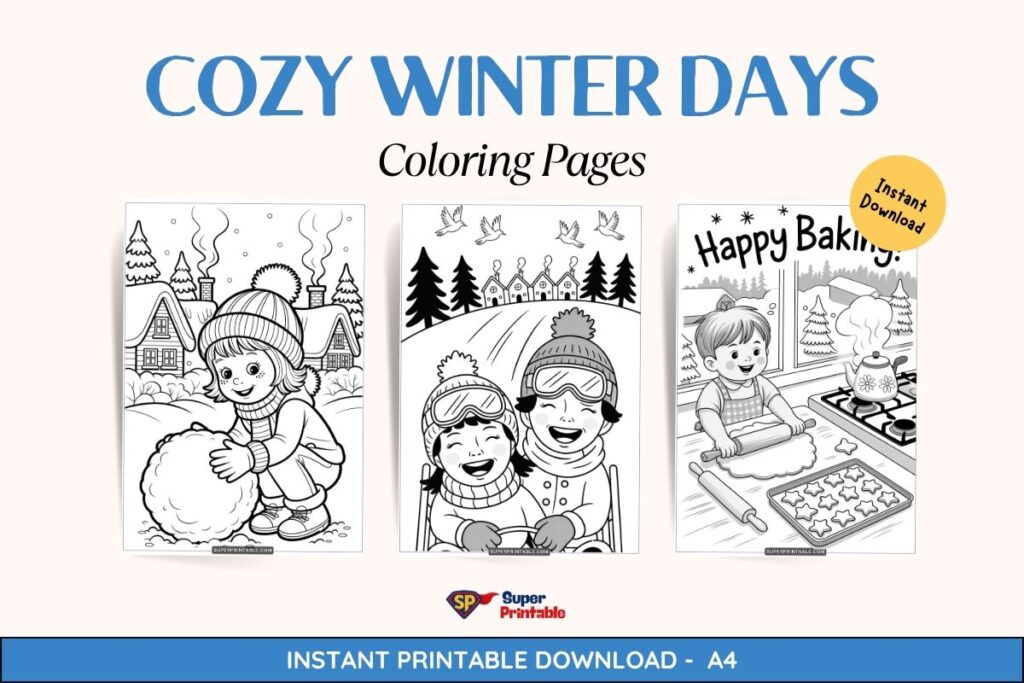 10+ Cozy Winter Days Coloring Pages | Free PDF Printables