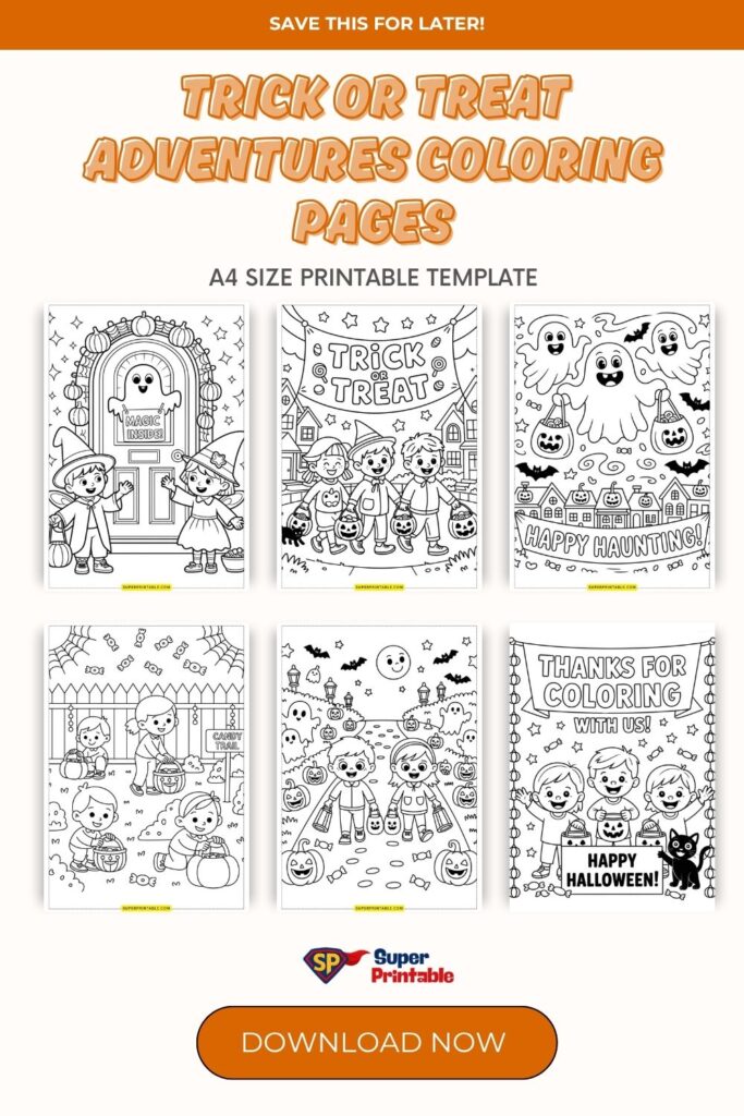 Trick or Treat Adventures Coloring Pages | Free PDF Printables